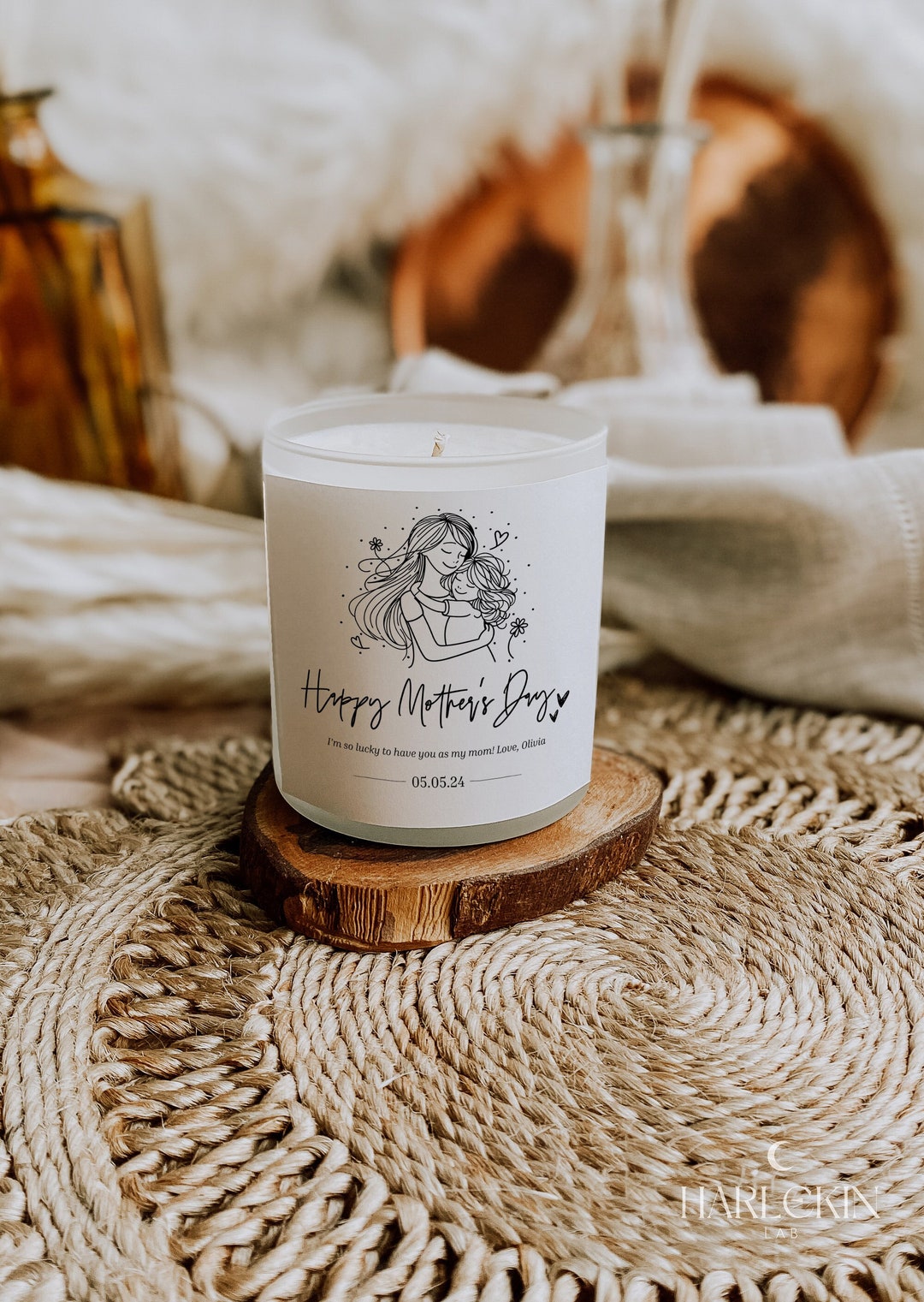 Editable Mothers Day Candle Label, Customizable Canva Template, DIY ...