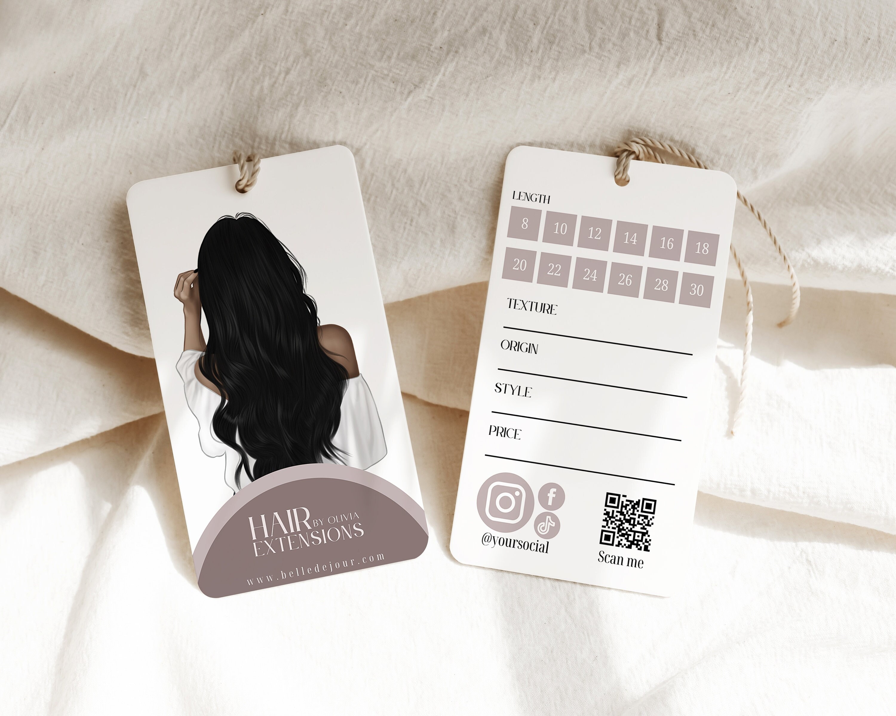 Editable Hair Hangtag & Bundle Wrap Design, Luxury Hair Boutique Hang ...
