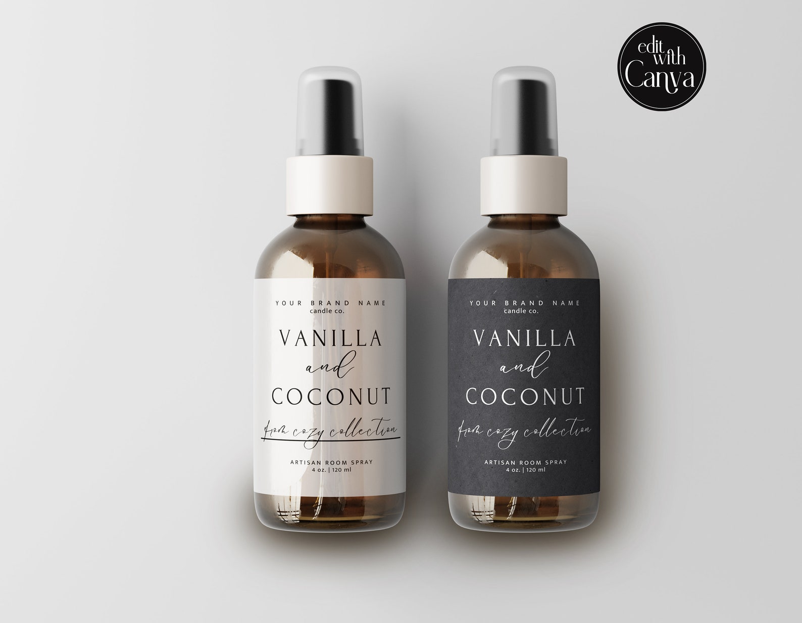 Editable Room Spray Label Template Canva, DIY Linen Spray Bottle Label ...