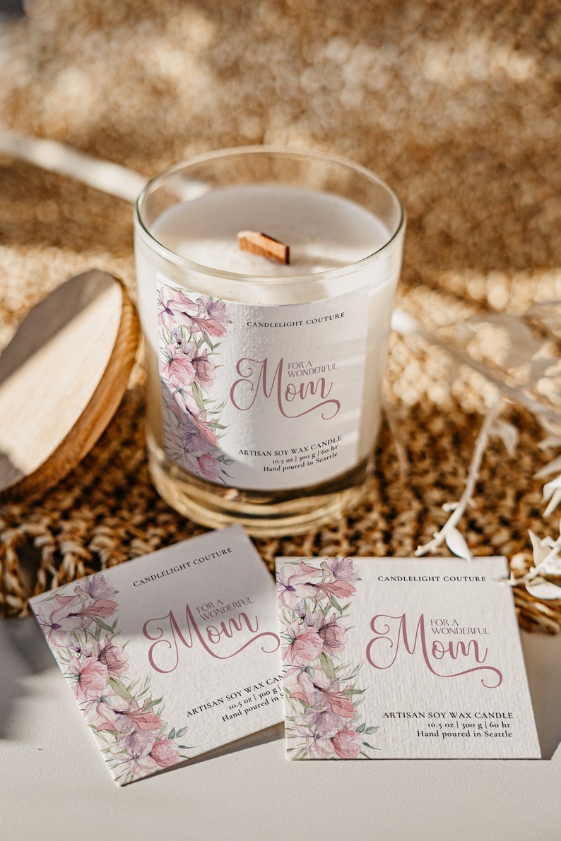Editable Mothers Day Candle Label, Customizable Canva Template, DIY ...