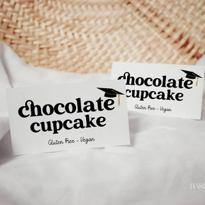 Modern Graduation Food Card Template, Printable Tent Cards, Graduation ...