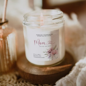 Editable Mothers Day Candle Label, Customizable Canva Template, DIY ...