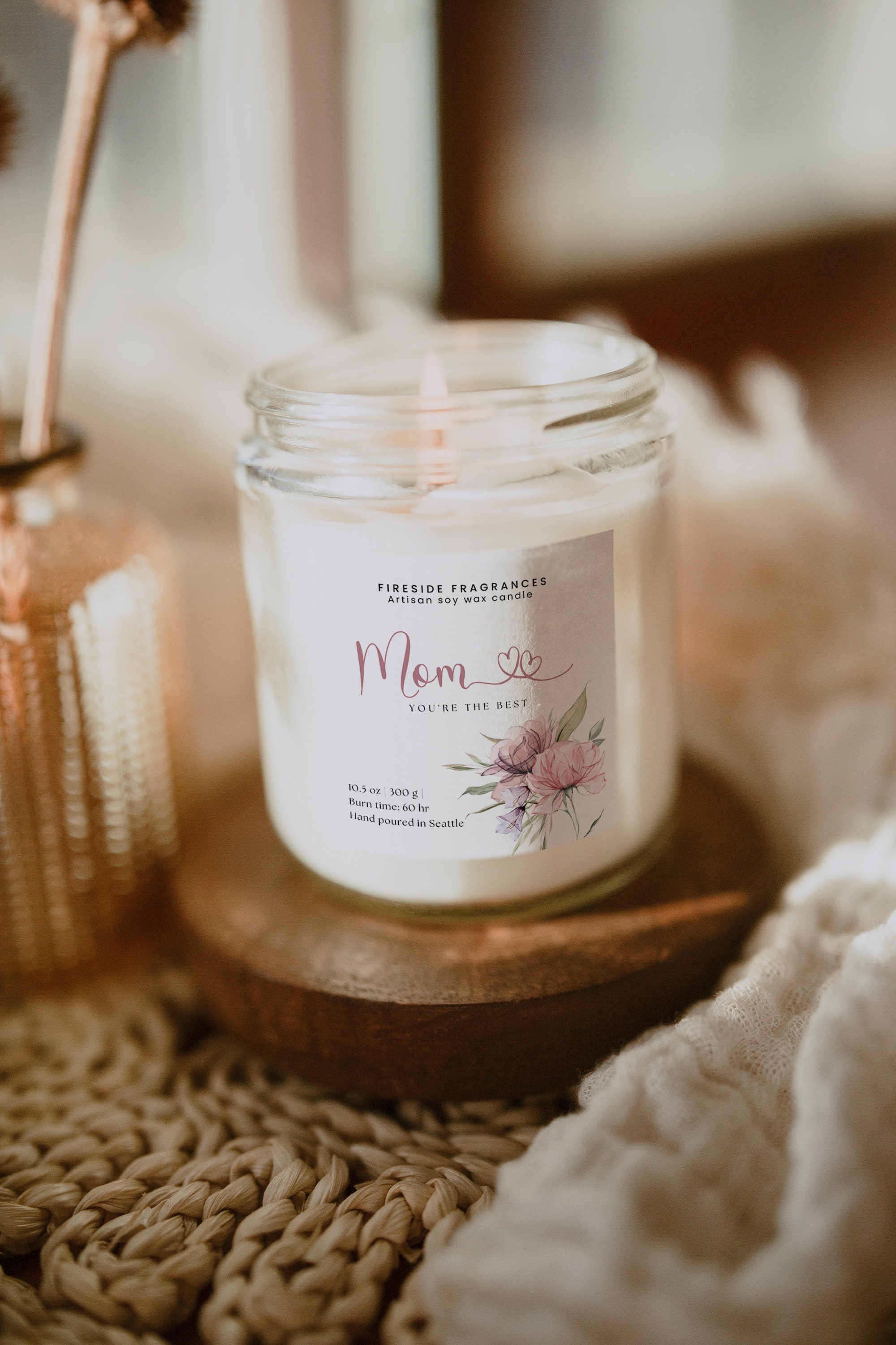 Editable Mothers Day Candle Label, Customizable Canva Template, DIY ...