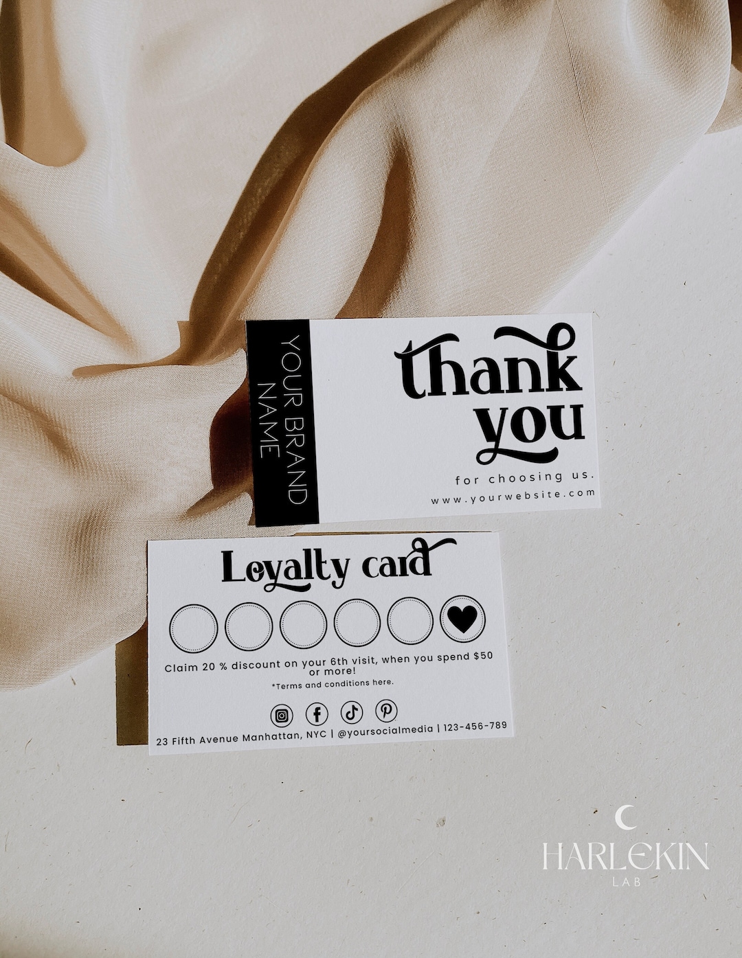 Editable Loyalty Card Templates, Modern Customer Cards, Printable ...
