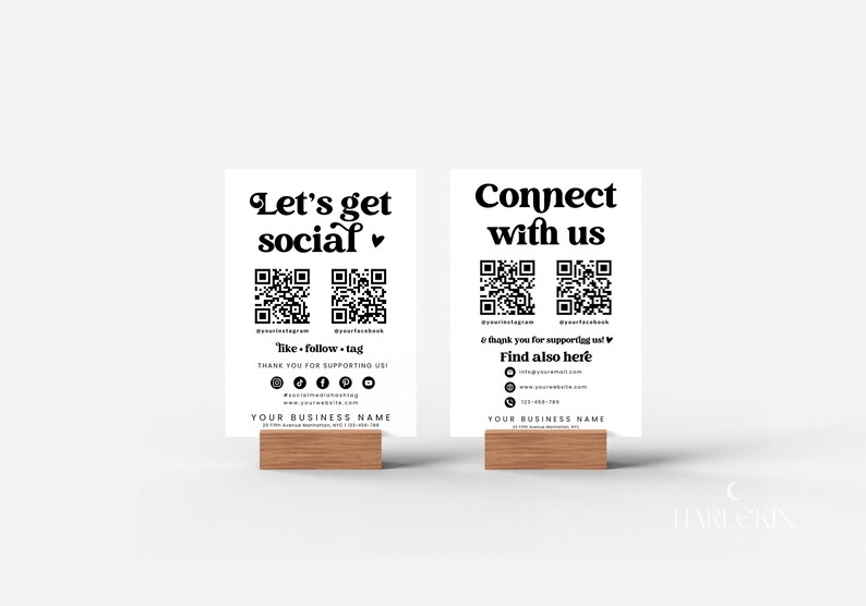 Editable Social Media Sign Template DIY Follow Us on Social - Etsy