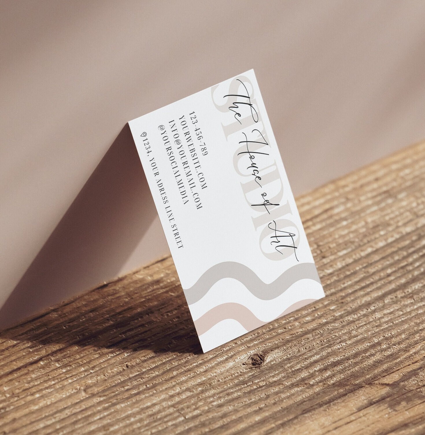 Printable Business Card With QR Code, Elegant Boho Name Card Template ...