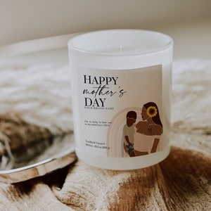 Editable Mothers Day Candle Label, Customizable Canva Template, DIY ...