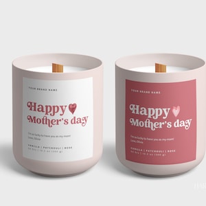 Editable Mothers Day Candle Label, Customizable Canva Template, DIY ...