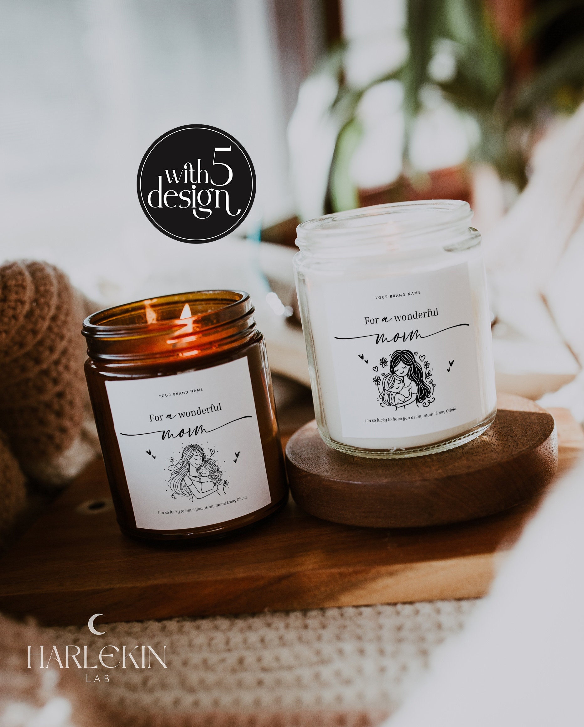 Editable Mothers Day Candle Label, Customizable Canva Template, DIY ...