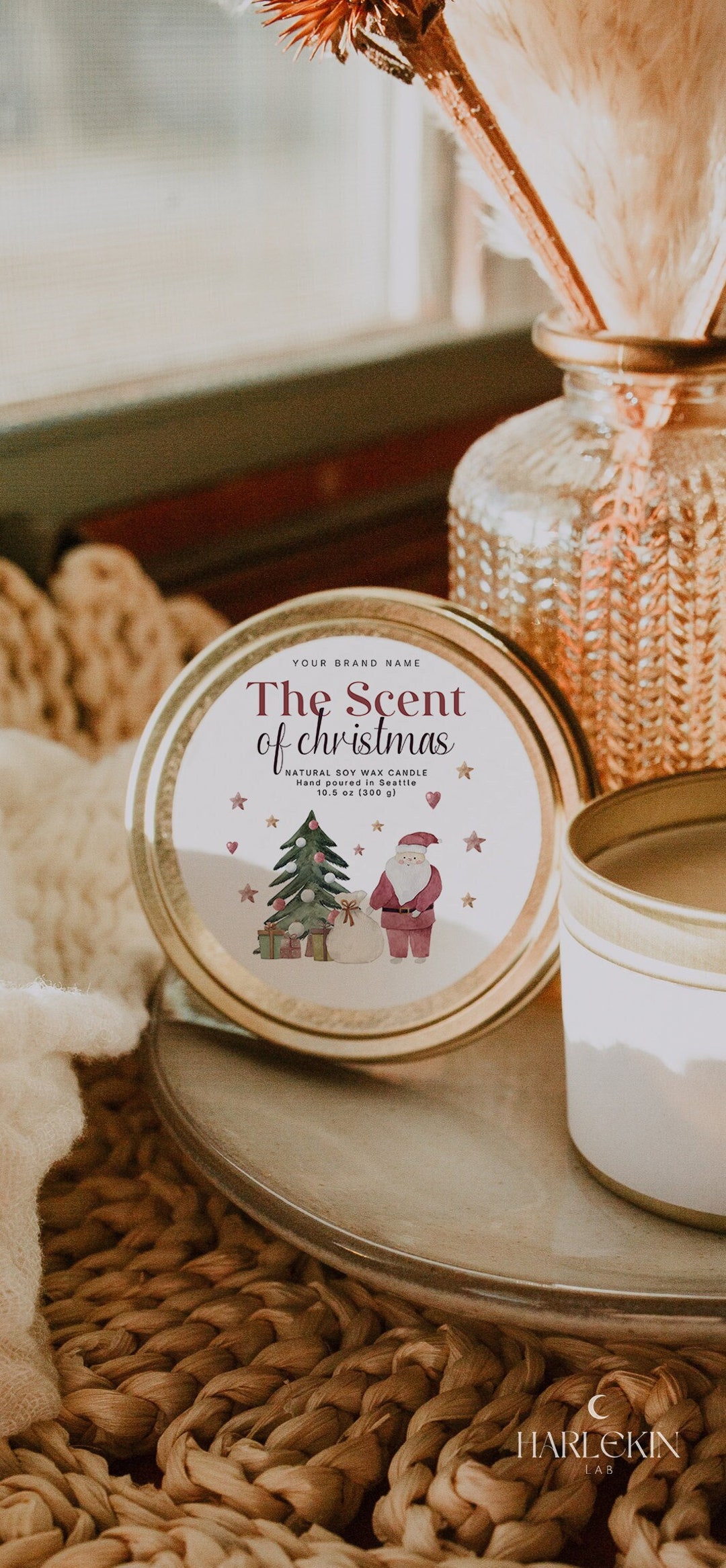 Editable Christmas Candle Label, Customizable Canva Template, DIY ...