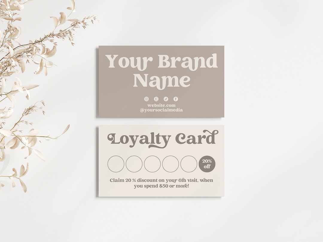 Editable Loyalty Card Template, Modern Customer Card, Printable Rewards ...