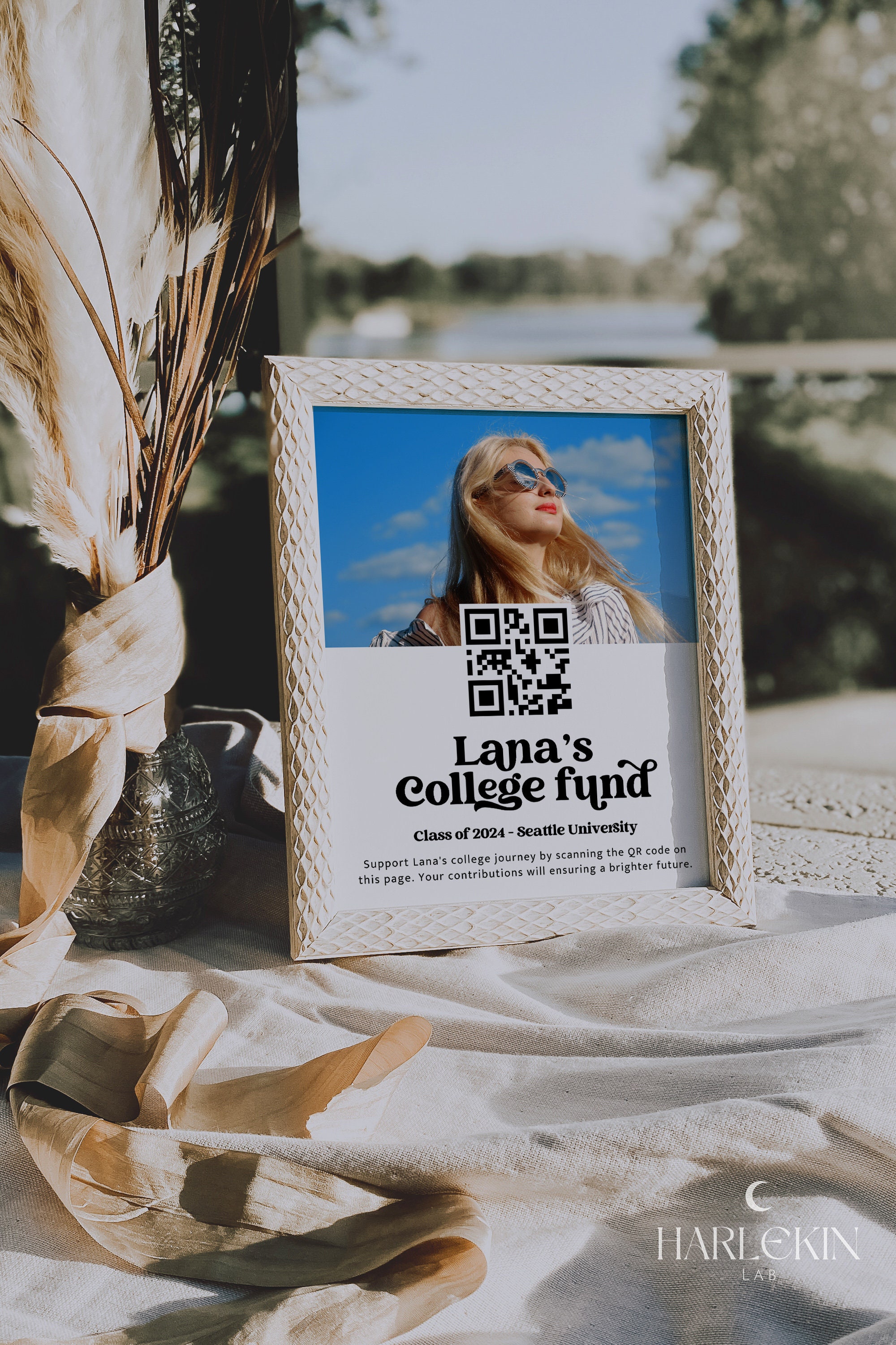 Editable College Fund Sign Template, DIY Grad Party QR Code Sign, Venmo ...