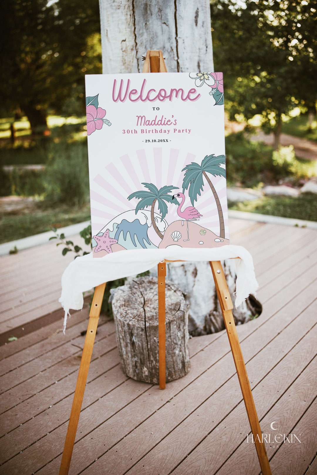 Editable Any Age Beach Birthday Party Decor Welcome Sign, DIY Printable ...