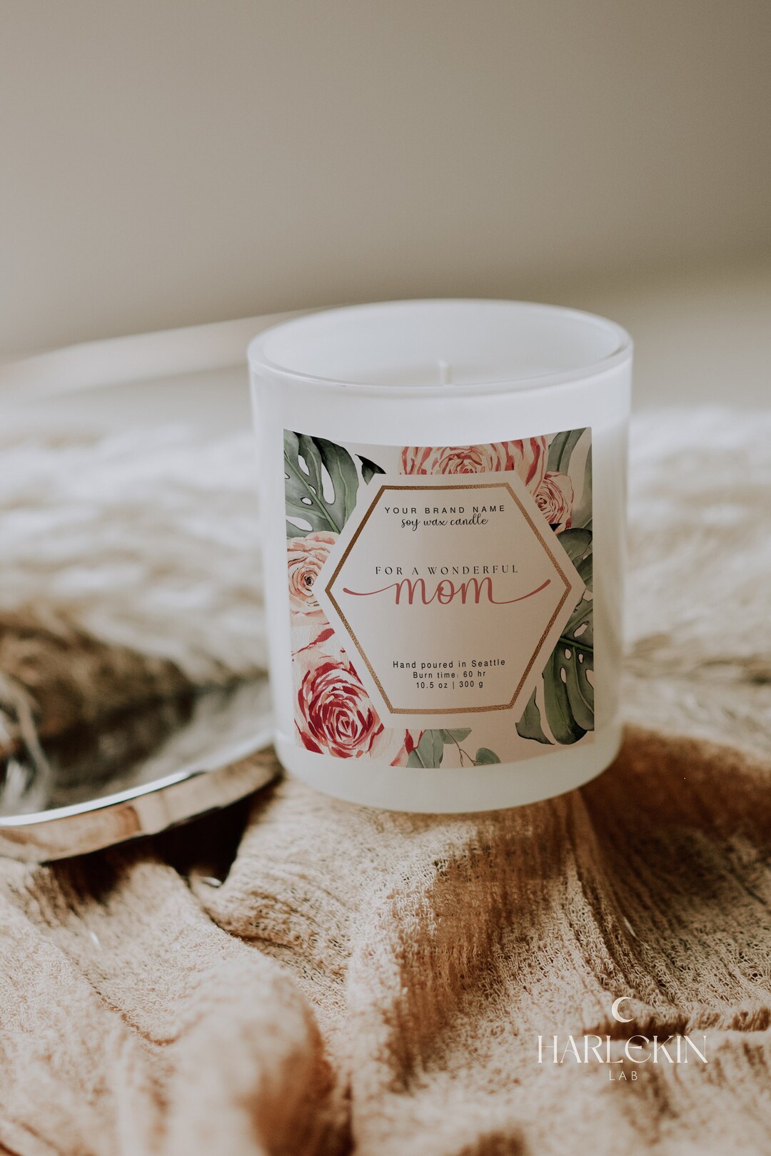 Editable Mothers Day Candle Label, Customizable Canva Template, DIY ...