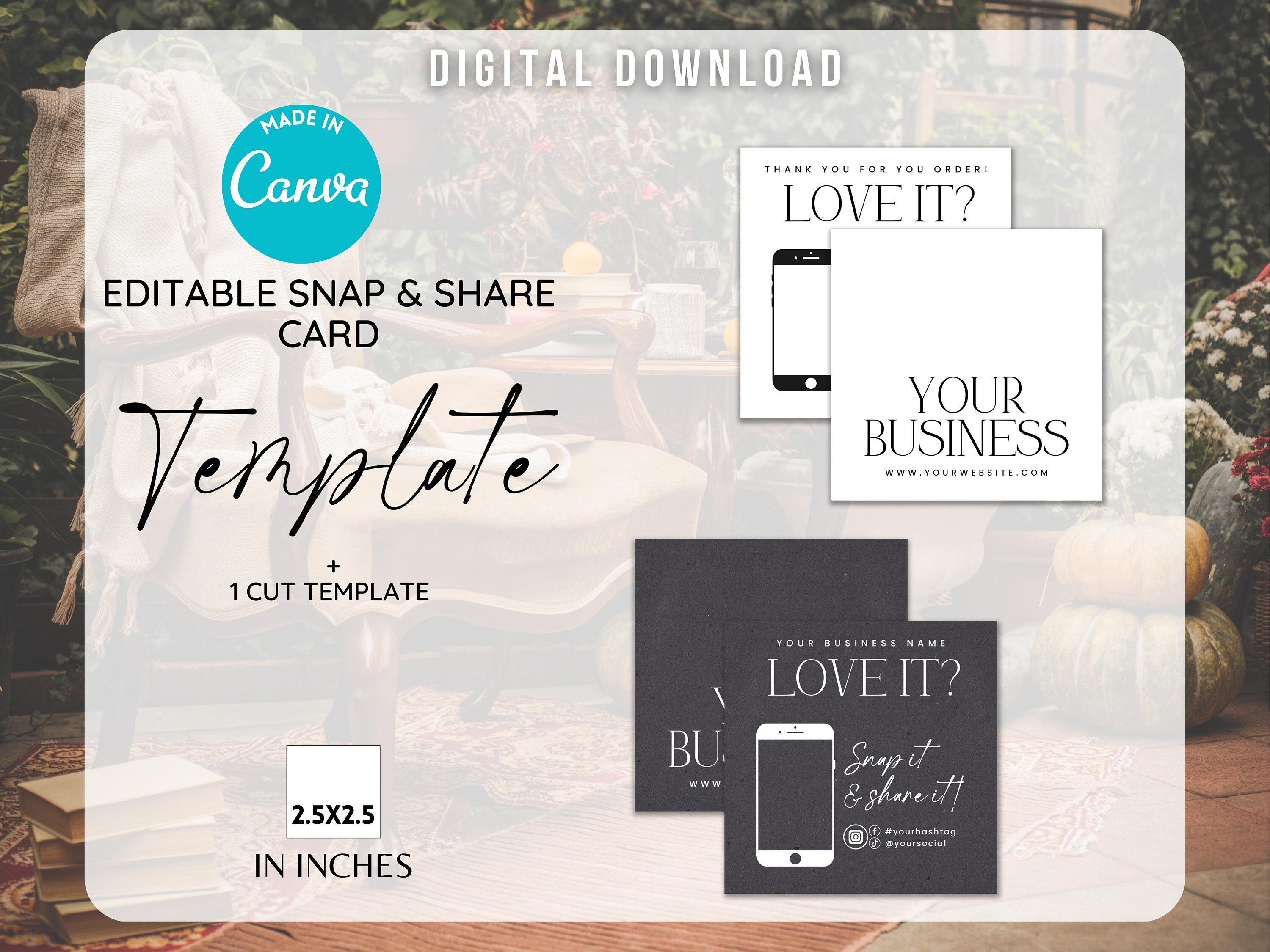 Editable Snap and Share Template, Social Media Card Template, Small ...