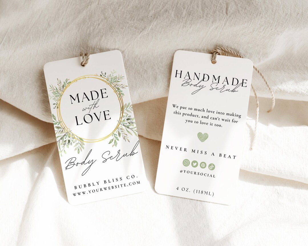 Editable Business Hang Tag Template, Bath Body Scrub Label, Modern ...