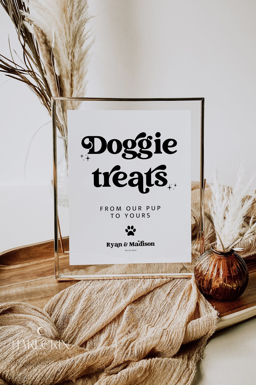 Editable Doggie Treats Template, Wedding Dog Treats Sign, Doggie Bags ...