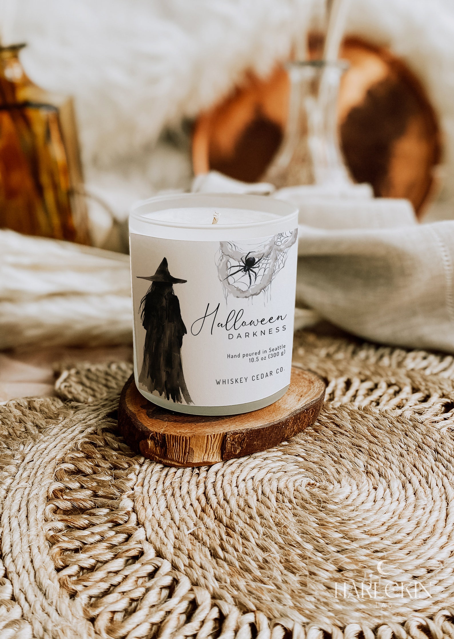 Halloween Candle Label Set, Customizable Canva Template, DIY Autumn ...