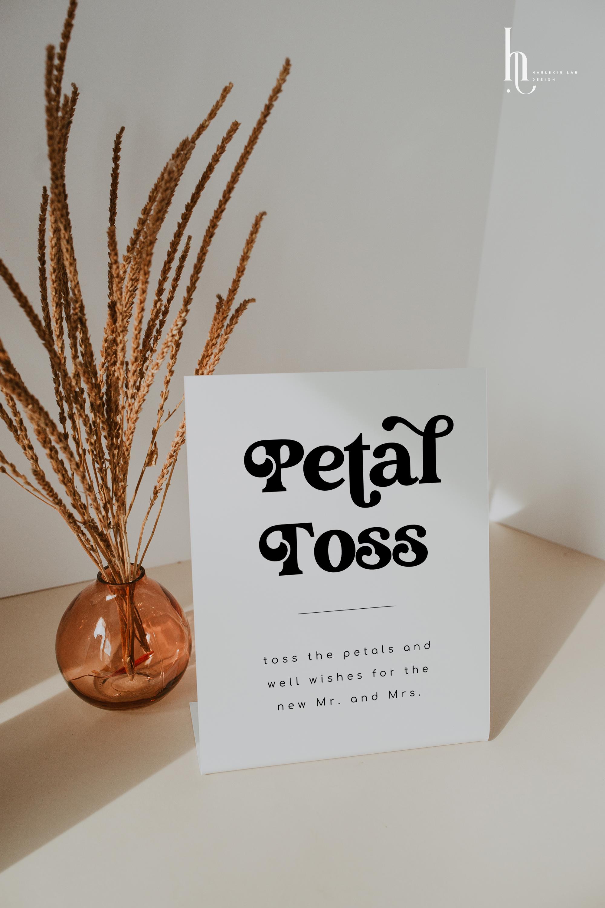 MIRAY Petal Toss Sign Template, Wedding Flower Toss Sign, Editable ...