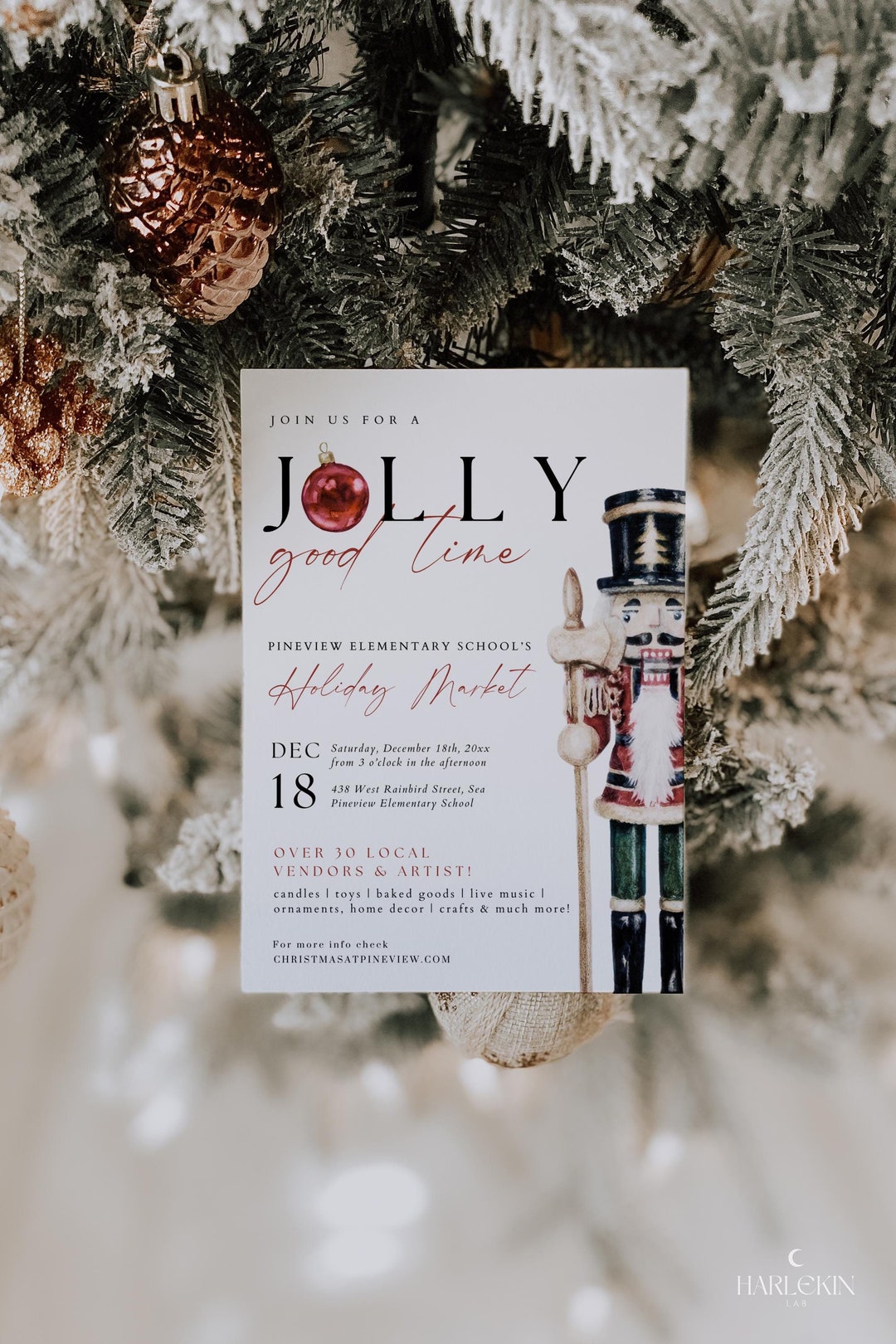 The Nutcracker Holiday Market Flyer Template, Christmas Pop-up Event ...