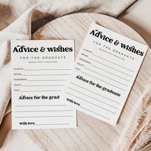 Modern Graduation Advice Card, Wishes for the Graduate, Graduate Advice ...