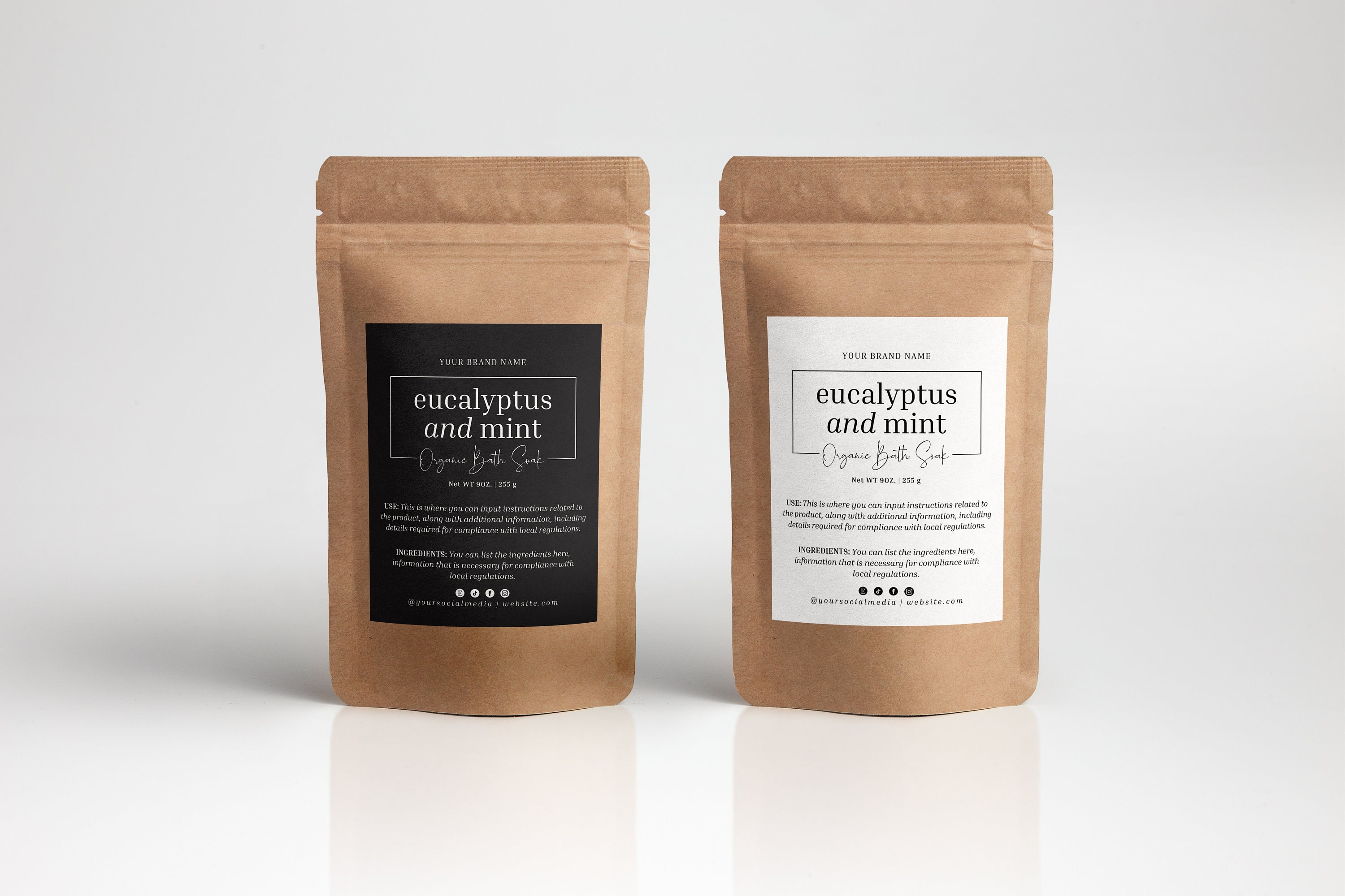 DIY Pouch Label Template Editable Body Product Design Tea - Etsy