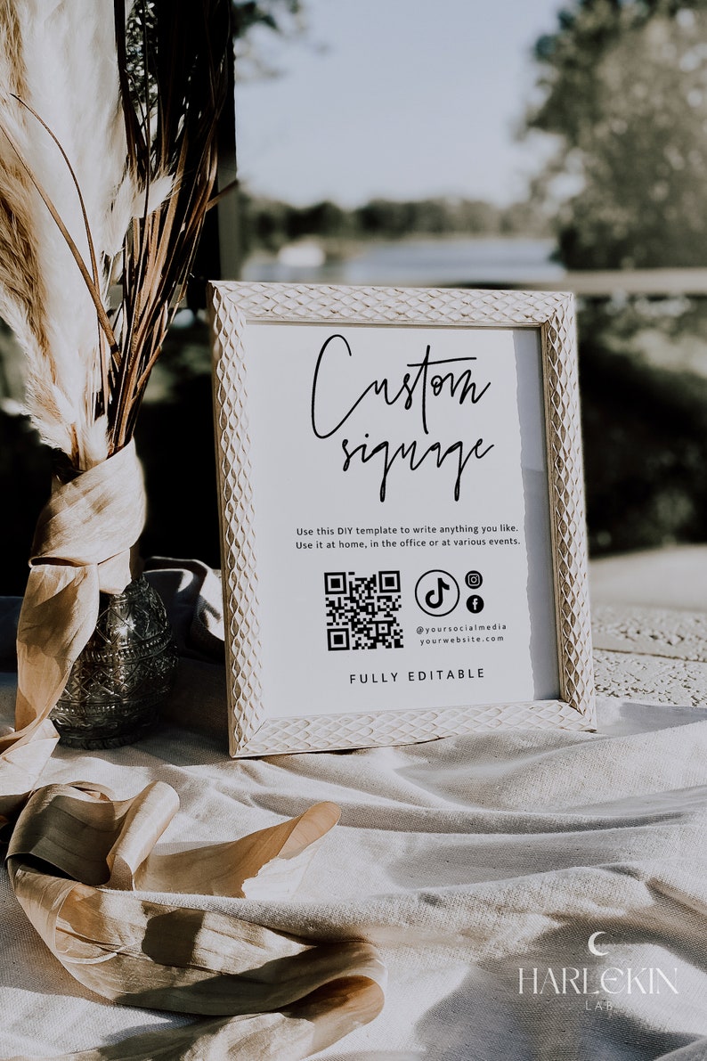 Editable Custom Sign Template, DIY Canva Business Sign Template ...