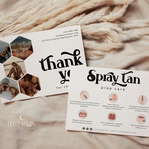 Editable Spray Tan Prep Card Template, DIY Artist Tanning Care Card ...