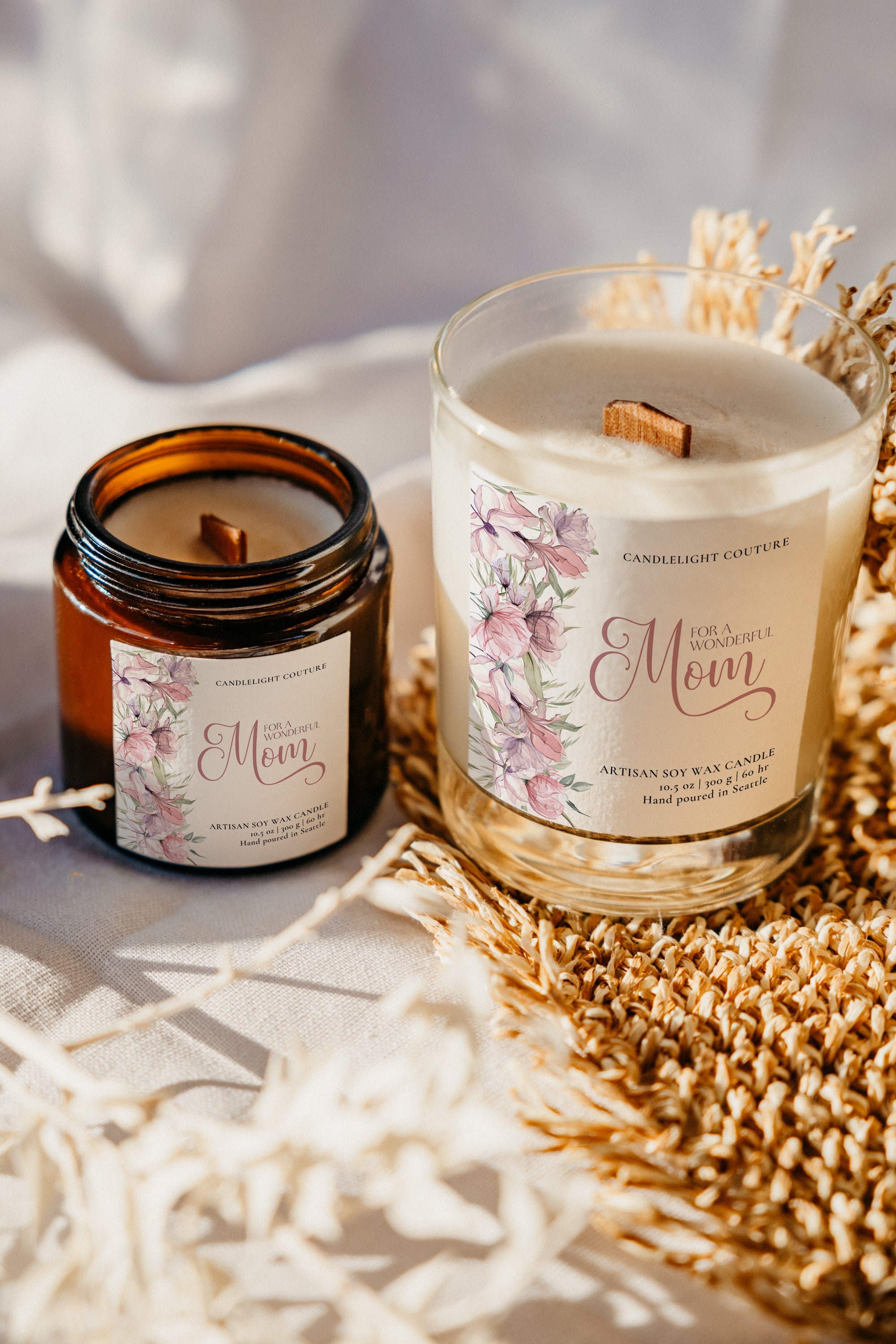 Editable Mothers Day Candle Label, Customizable Canva Template, DIY ...