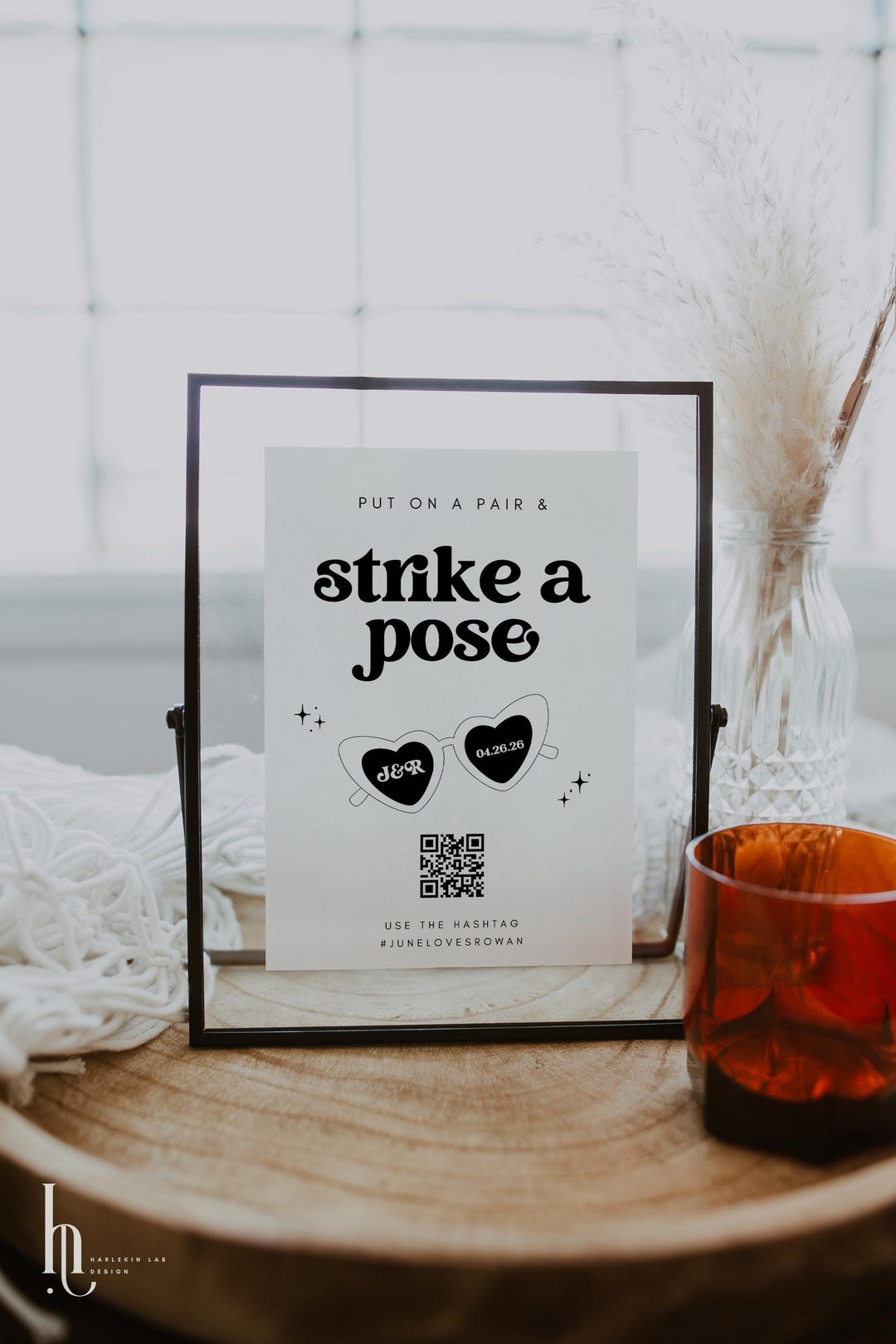 MIRAY Strike a Pose Sign Template, Wedding Sunglasses Party Sign ...