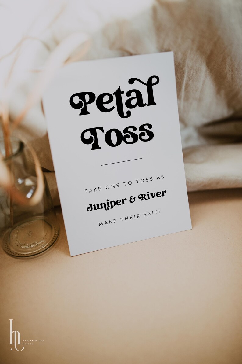MIRAY Petal Toss Sign Template, Wedding Flower Toss Sign, Editable ...