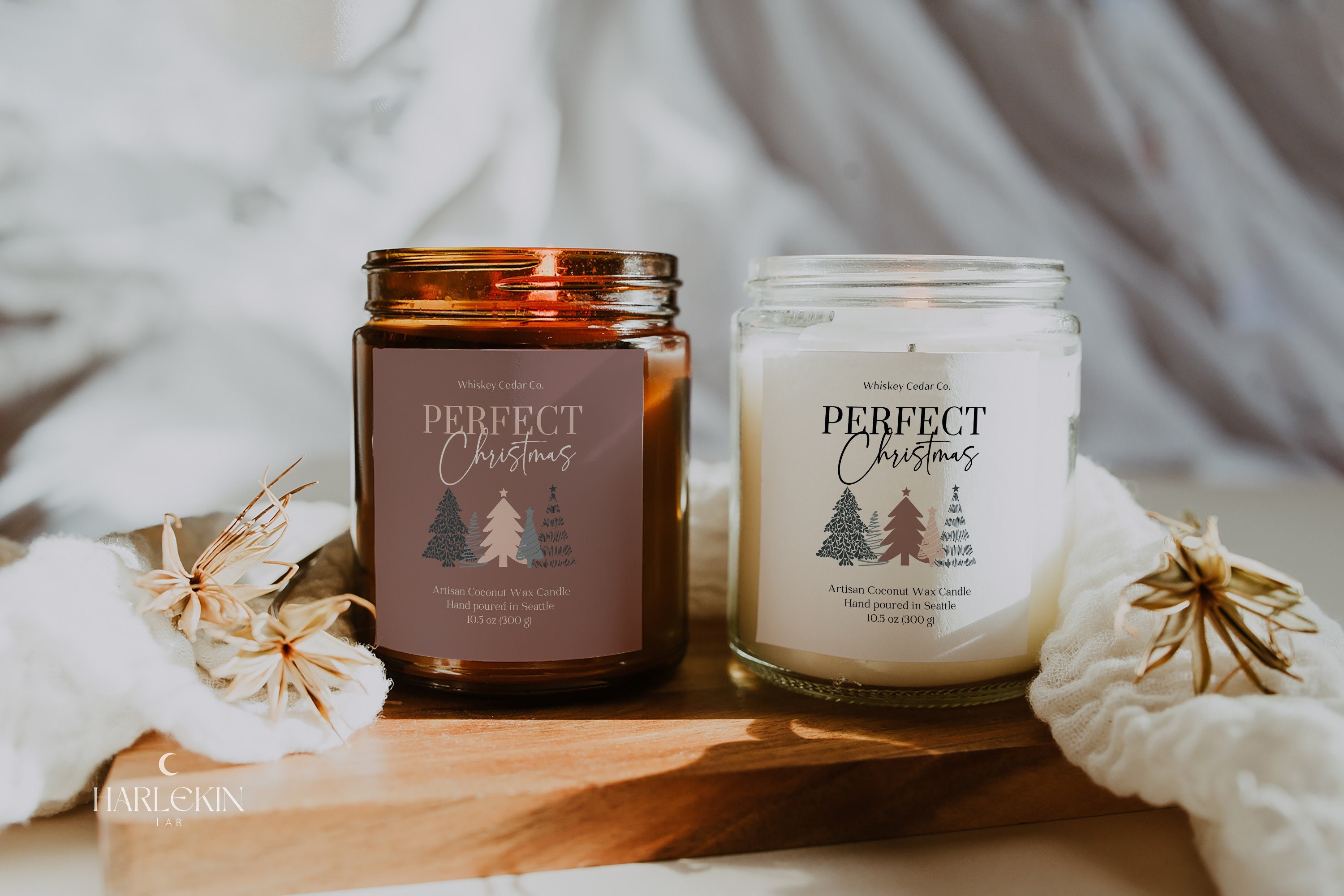 Editable Christmas Candle Label Set, Customizable Canva Template, DIY ...