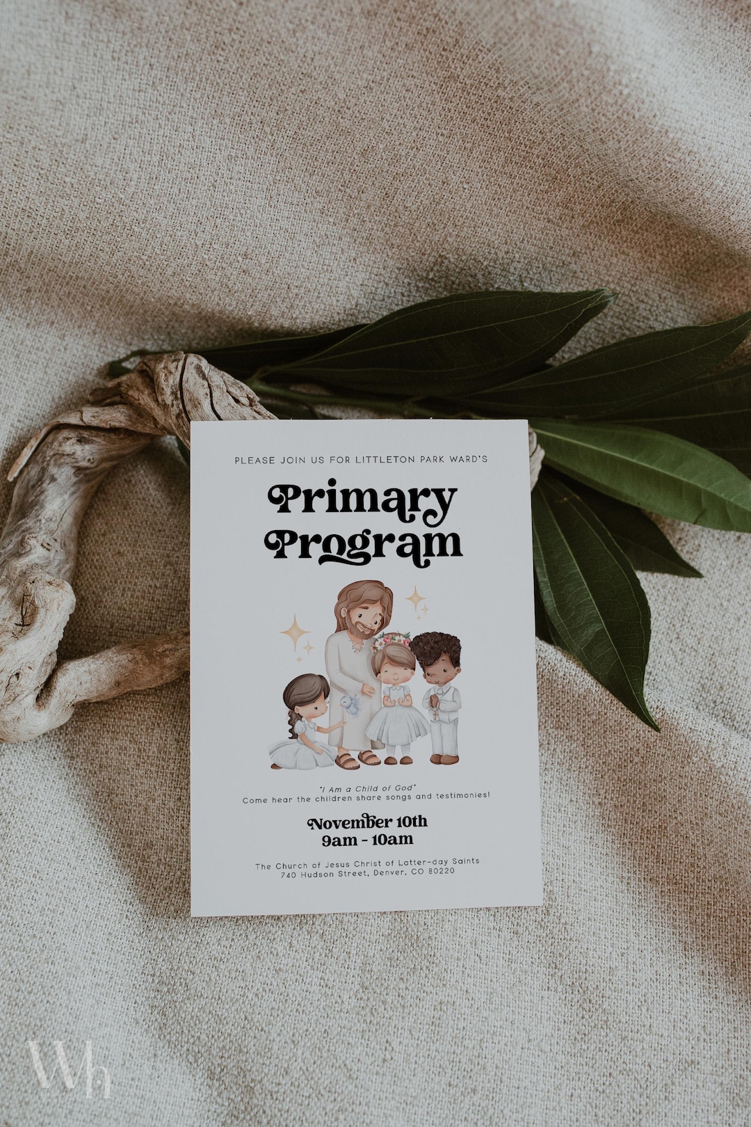 LDS Primary Program Invitation Template, Printable Personalized Ward ...