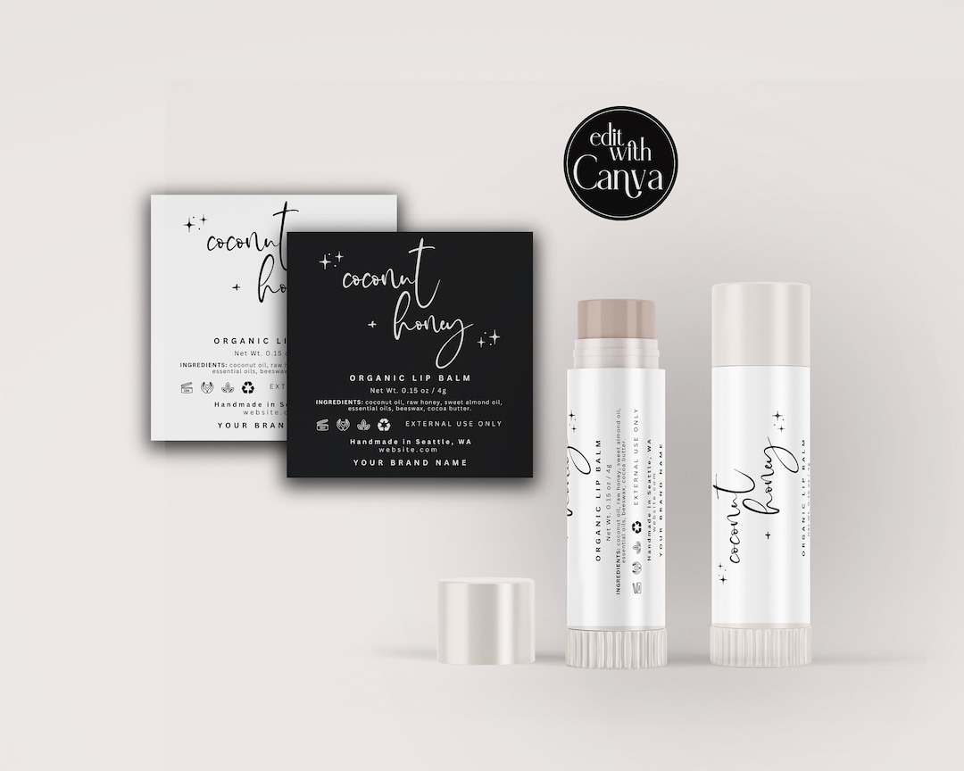 Editable Lip Balm Wrap Packaging Template, DIY Chapstick Label, DIY ...