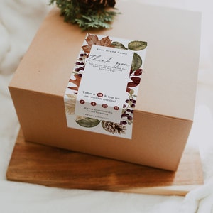 Editable Autumn Box Label Template, Seasonal Shipping Label Design ...