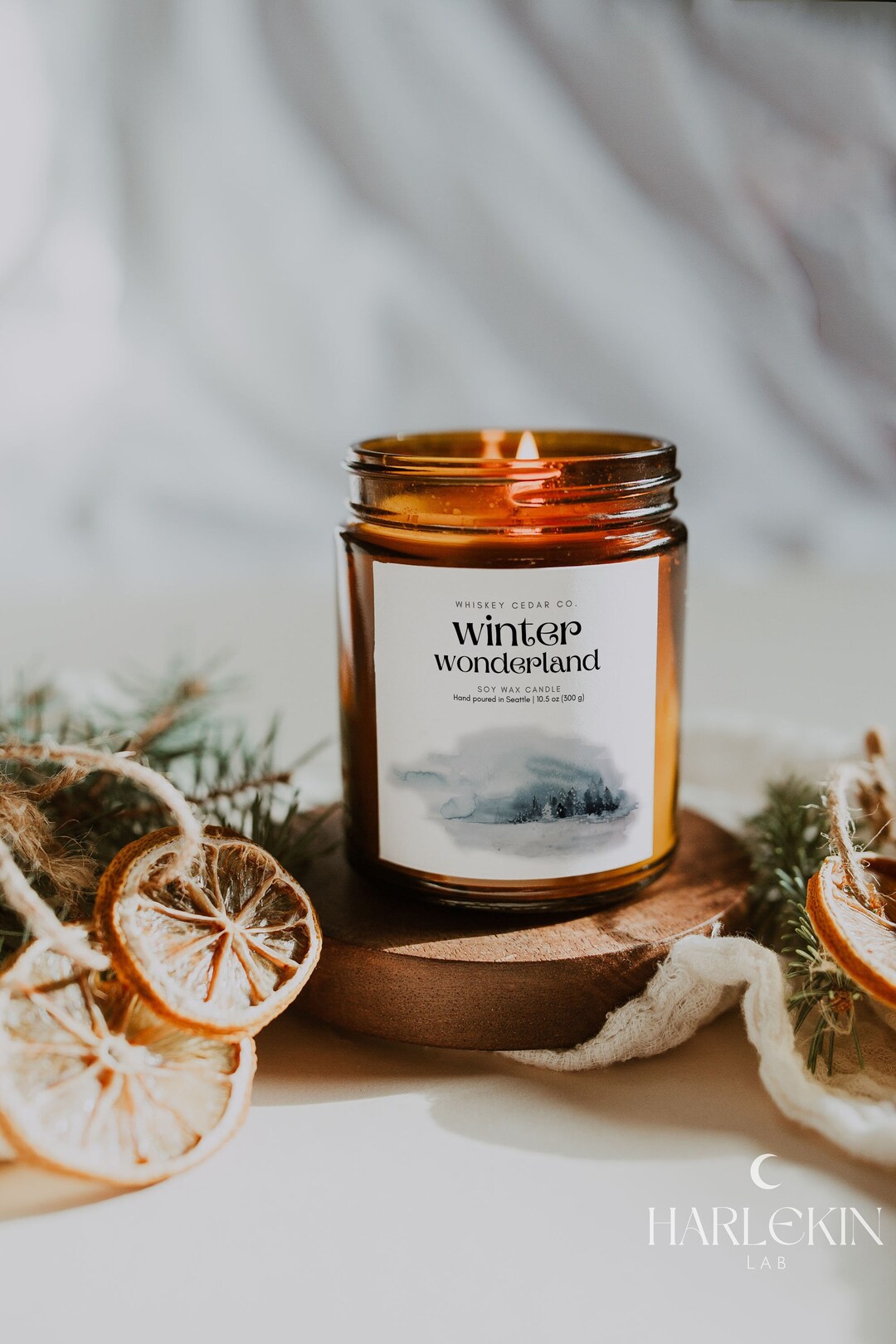 Editable Winter Candle Label, Customizable Canva Template, DIY ...