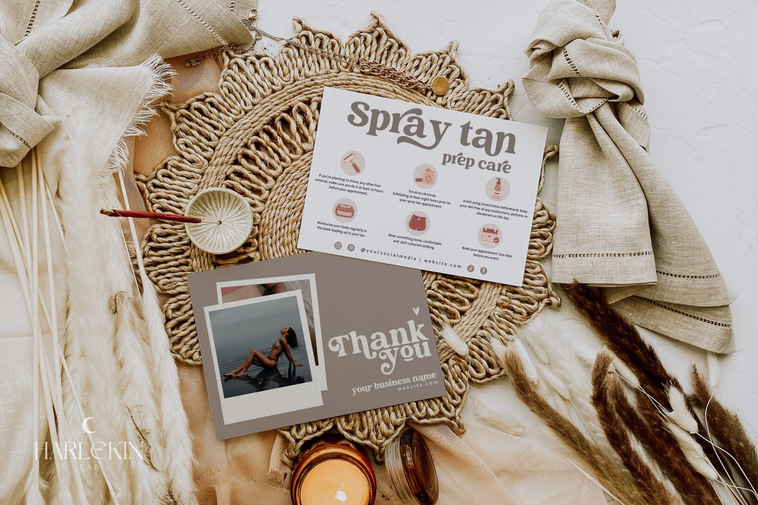 Editable Spray Tan Prep Card Template, DIY Artist Tanning Care Card ...