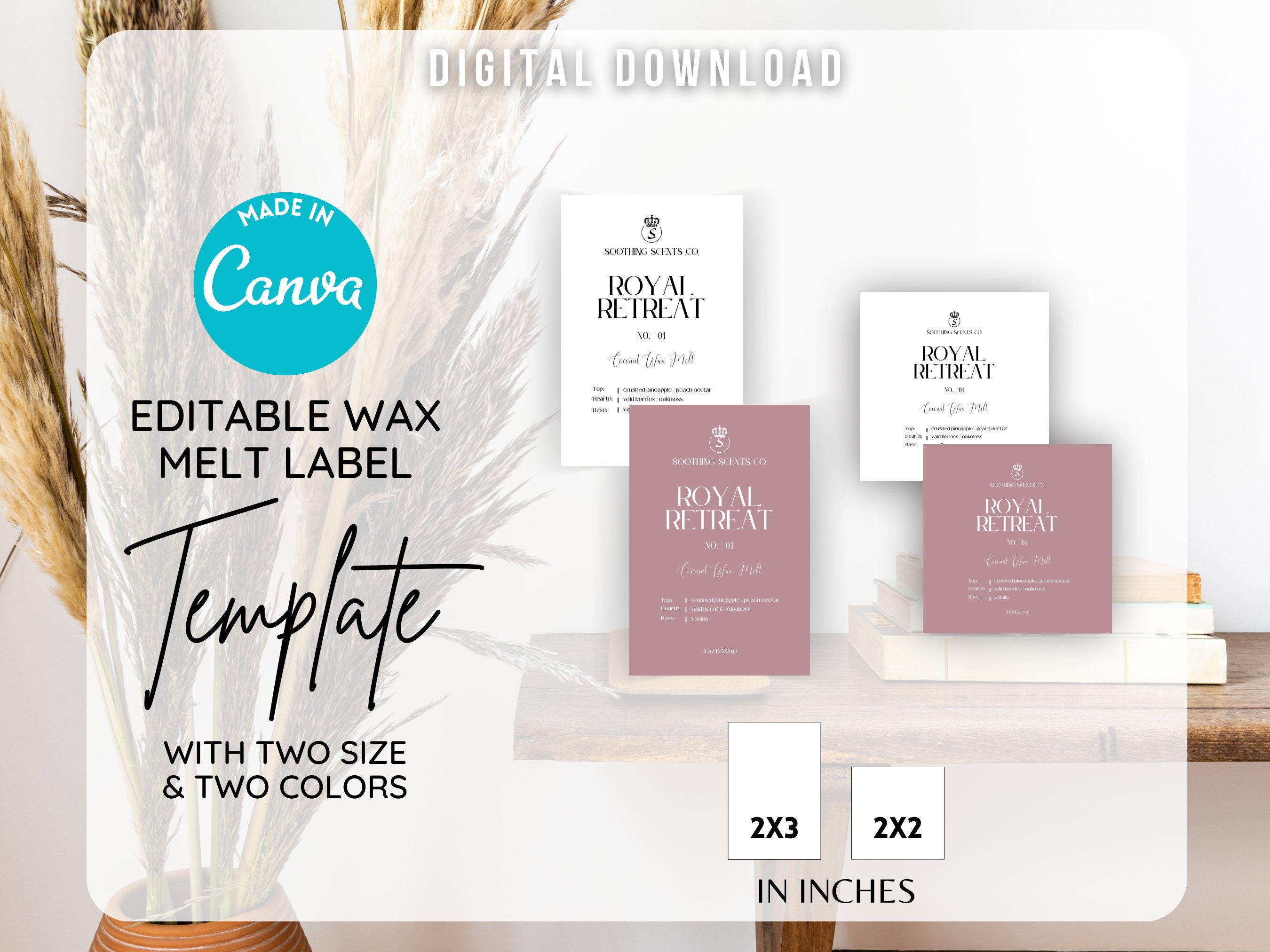 Pre Designed Wax Melt Label Template With QR Code, Modern Wax Tart ...