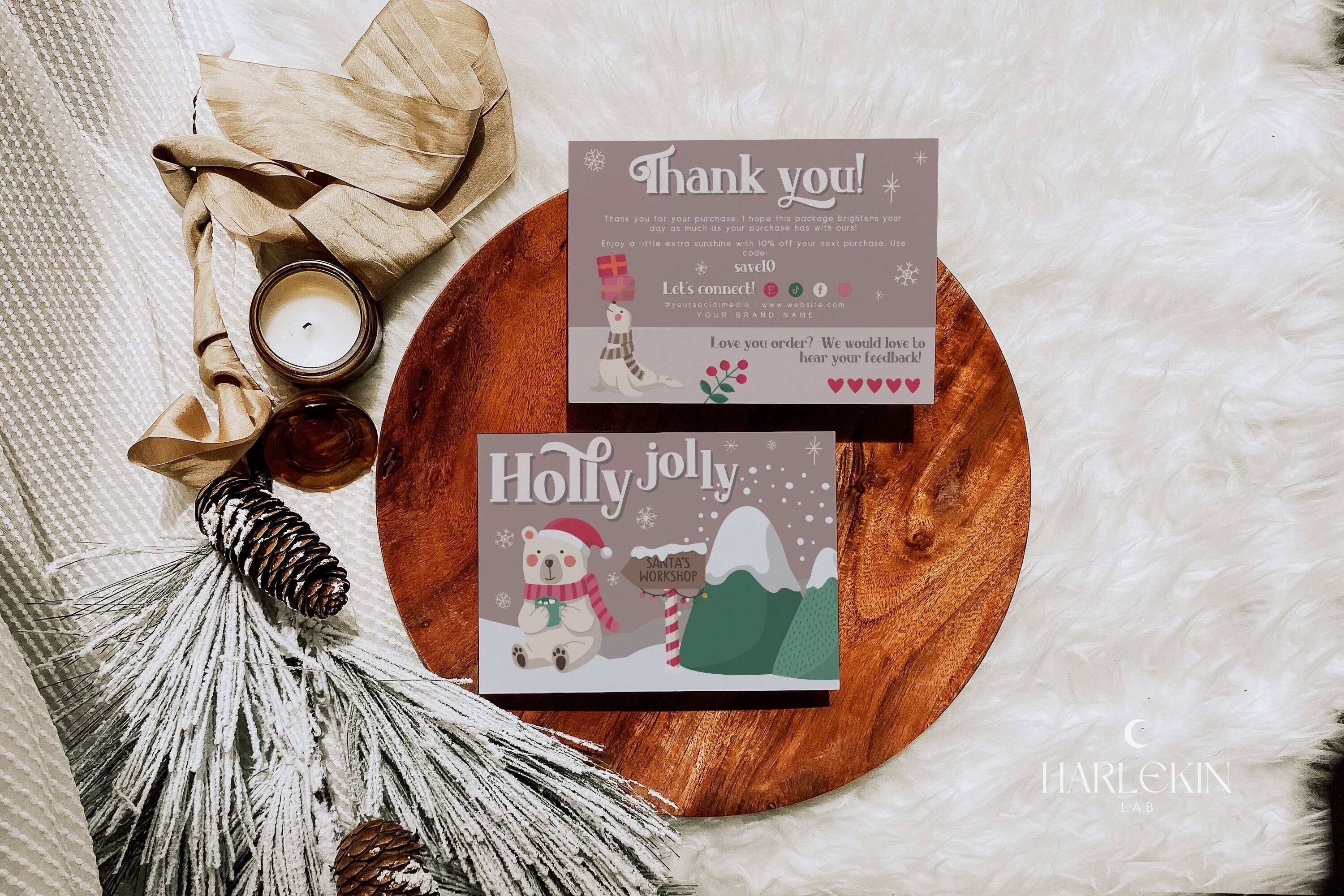 Editable Christmas Thank You Card Customizable Thanks Note - Etsy