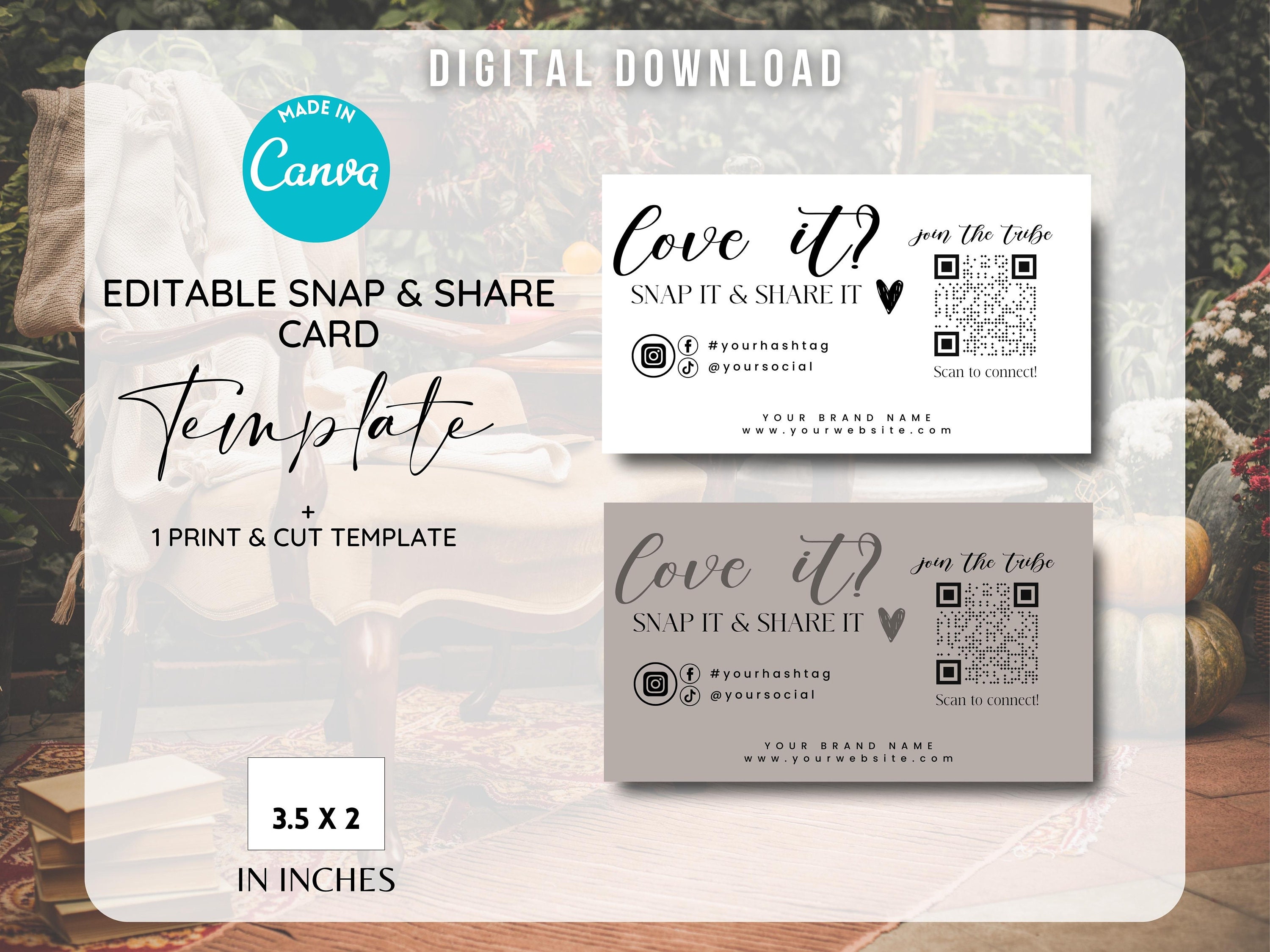 Editable Snap and Share Template, Social Media Card Template, Small ...
