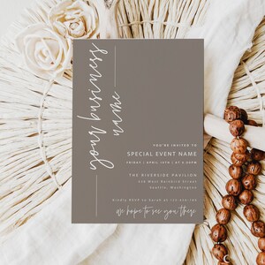 Boho Business Invitation Template, DIY Special Event Invitation, You're ...