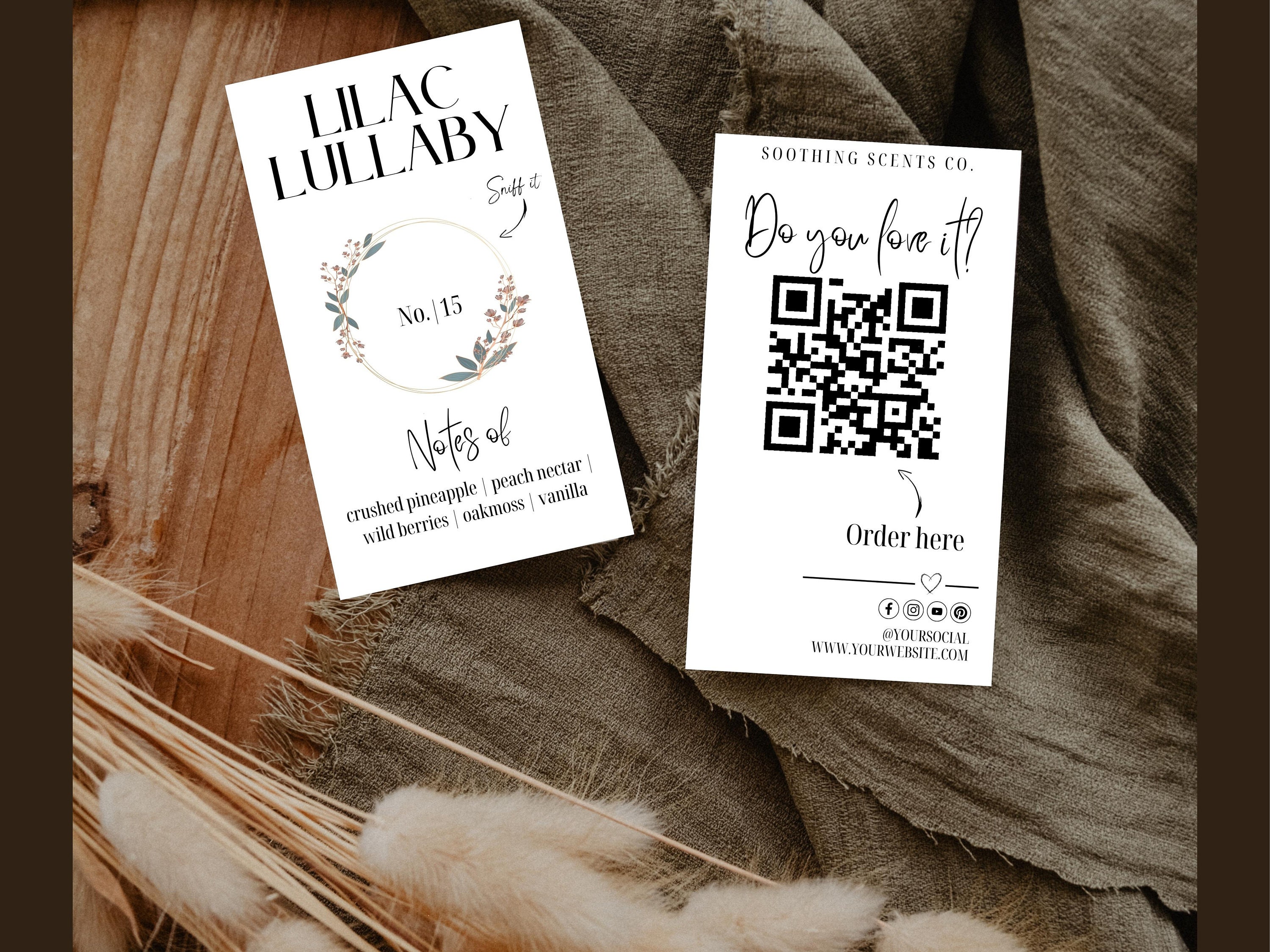 Candle Scent Card Template, Editable Business Tester Card, Wax Melt ...