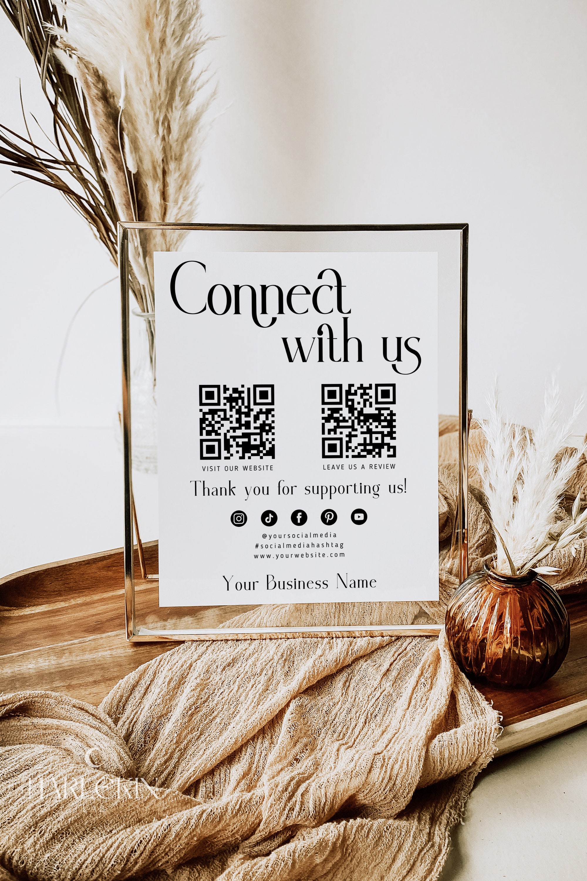 Editable Elegant Vendor Price List, DIY Connect With Us, Instant ...