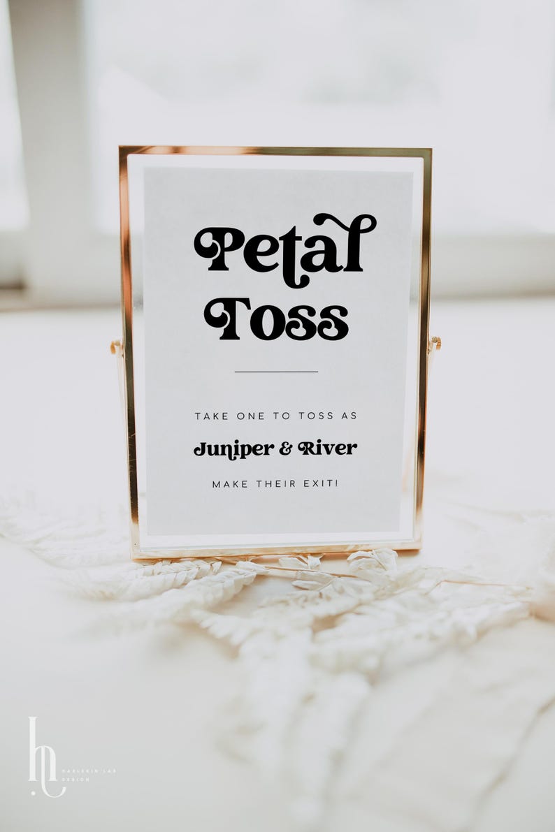 MIRAY Petal Toss Sign Template, Wedding Flower Toss Sign, Editable ...