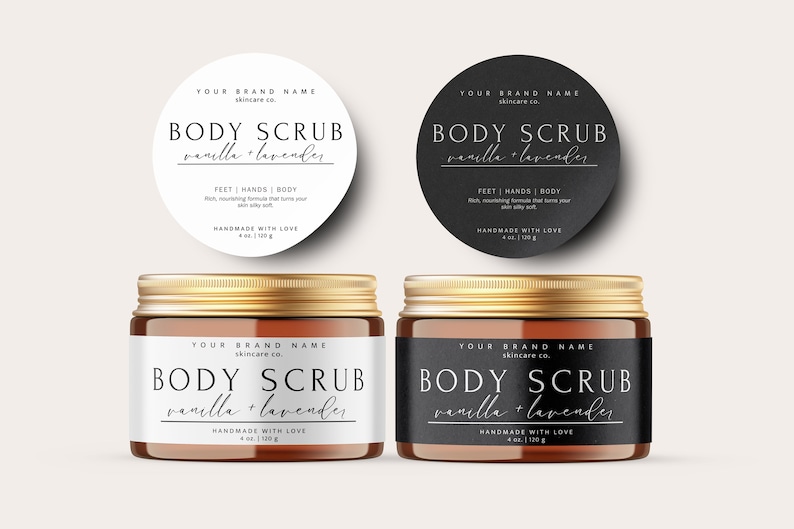 Editable Bath Body Scrub Label, DIY Bath Soak Salt Canva Template, Wrap ...