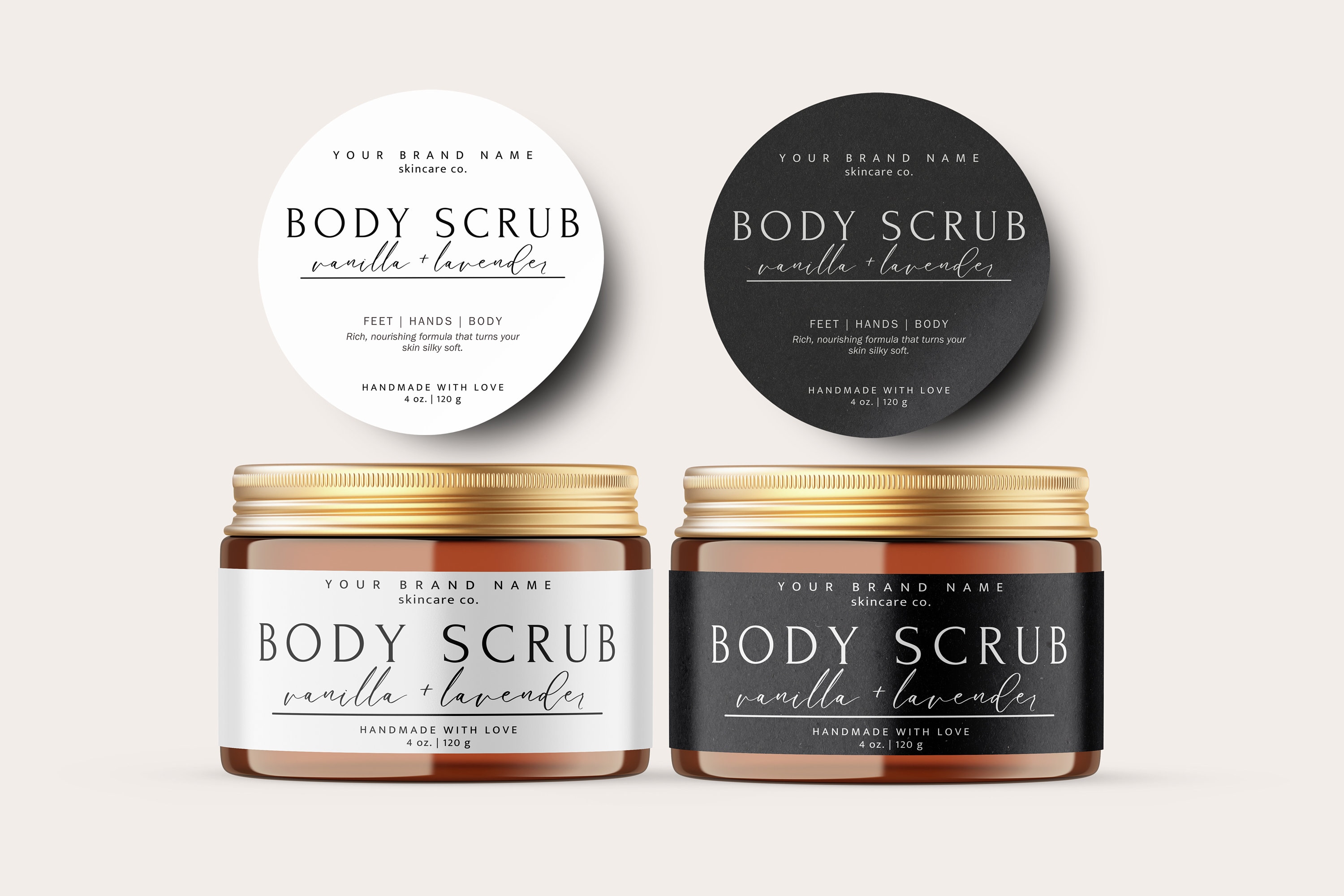 Editable Bath Body Scrub Label, DIY Bath Soak Salt Canva Template, Wrap ...