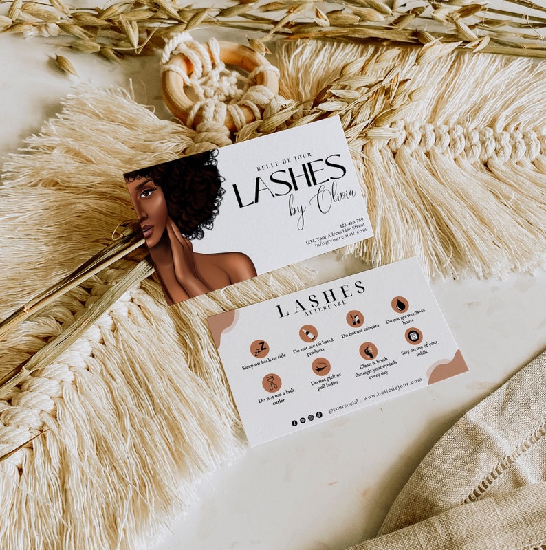Editable Lash Aftercare Card DIY Lash Extension Card Eyelash - Etsy