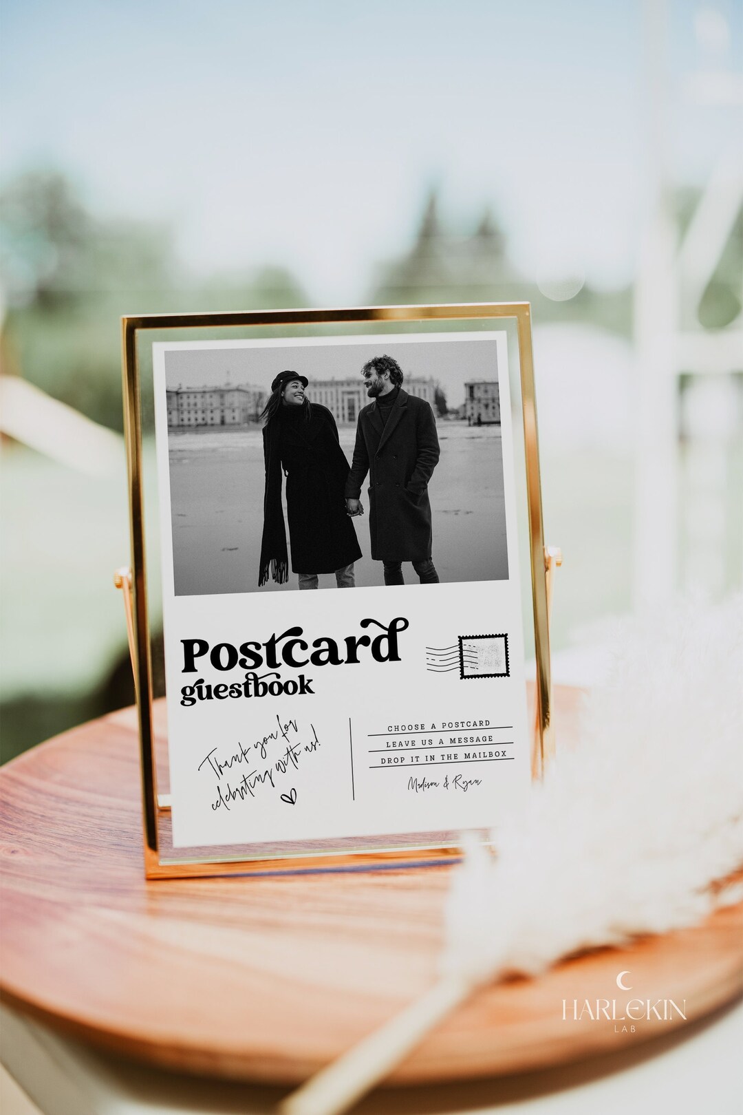 Postcard Guest Book Sign Template, Editable Modern Guest Book Sign ...