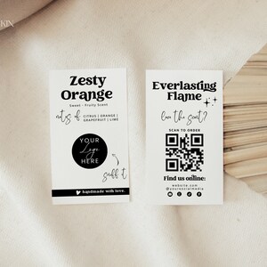 Candle Scent Card Template, Editable Business Tester Card, Wax Melt ...