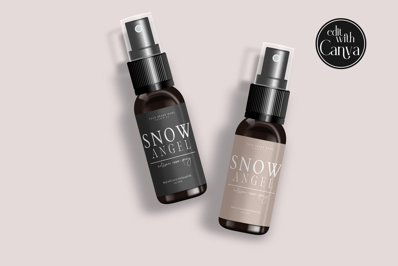 Editable Room Spray Label Template Canva, DIY Linen Spray Bottle Label ...